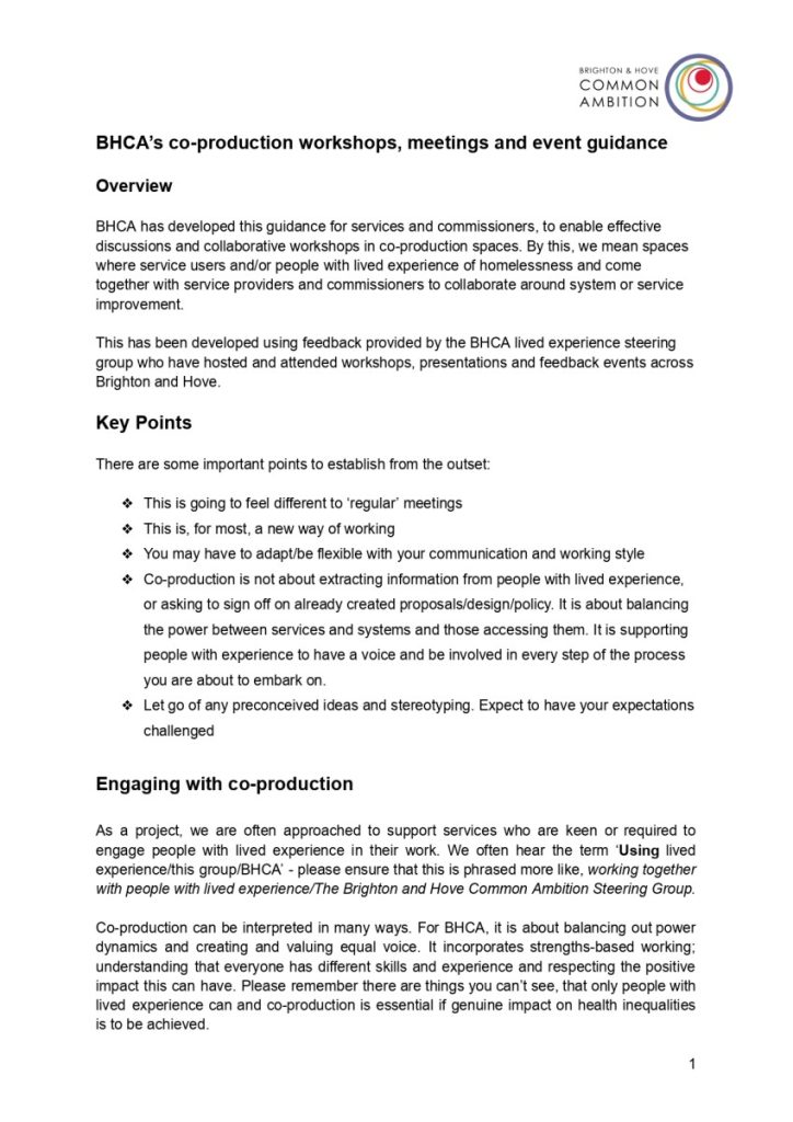 Resources - Brighton & Hove Common Ambition